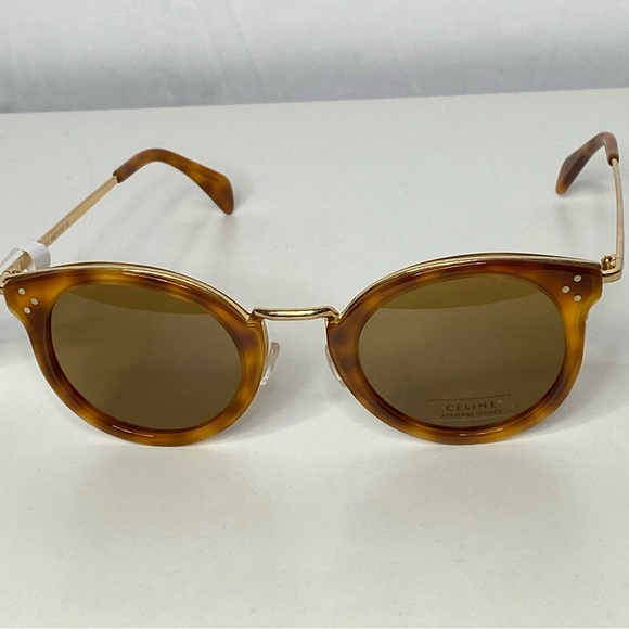 Celine | Accessories | Celine Round Tortoise Shell Gold Sunglasses ...